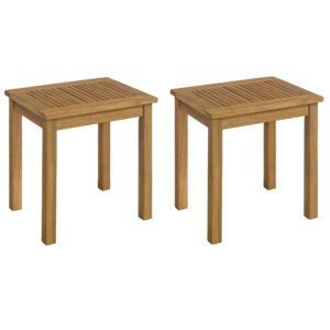 okemo set of 2 outdoor tables - weather-resistant acacia wood side table set - furniture for patio, porch, deck, or poolside