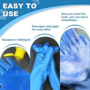 IDQQUQQ 2pcs dog washing gloves and dog bath brush, 2-in-1 pet shower set | Suitable for dogs, cats, bath massage, and pet grooming