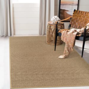 wonnitar farmhouse kitchen rugs, 3x5 rubber area rugs for entryway indoor non-slip washable braided front door mat neutral woven absorbent throw carpet for entry bathroom bedroom (beige,3'x5')