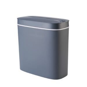 aleeik motion sensor trash can with lid,3.7 gallon automatic touchless trash can slim smart plastic narrow trash bin wastebasket rechargeable waterproof garbage can, gray