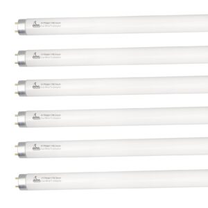 chkadawa 24 inch fluorescent light bulb f17t8/841 17 watts, 2 ft t8 17w cool white 4100k straight linear fluorescent tube, g13 medium bi-pin base, 6 pack