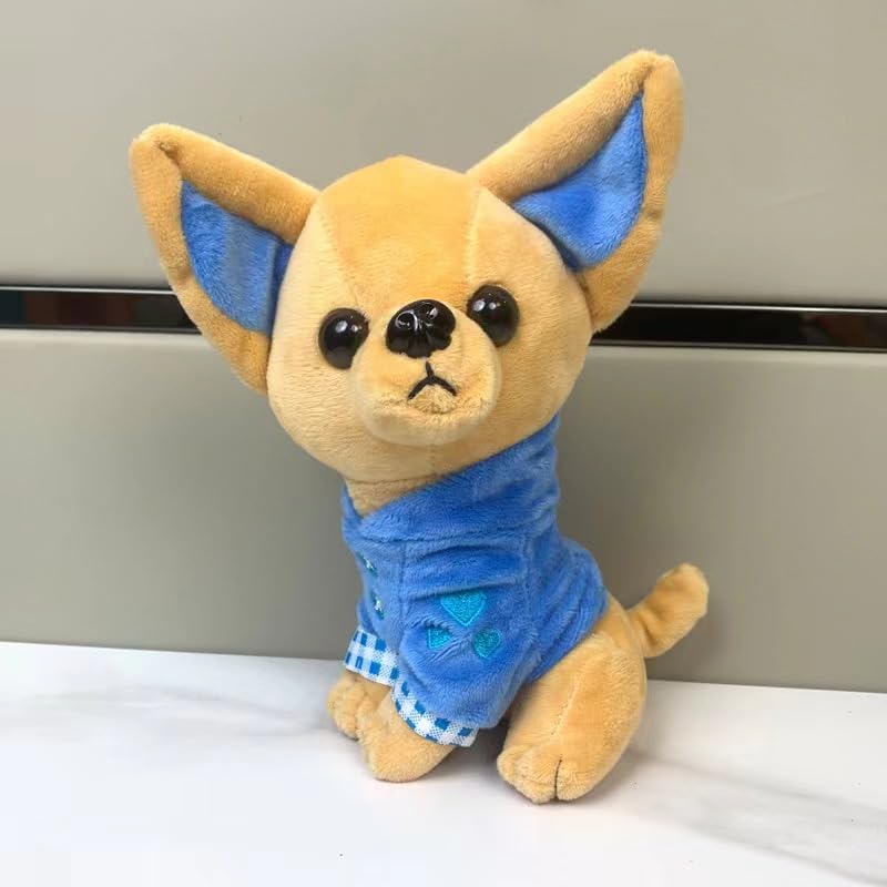 HOKESS Chihuahua Plush Stuffed Animal Dog, Stuffed Chihuahua Puppy Plush Toy, Soft Doll Pillow Birthday Gift Present for Kids Home Decor