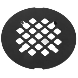 muzisst 4-1/4” od snap-in round shower drain cover, shower drain hair catcher replacement floor drainer, sturdy and durable drain cover, easy to install, matte black