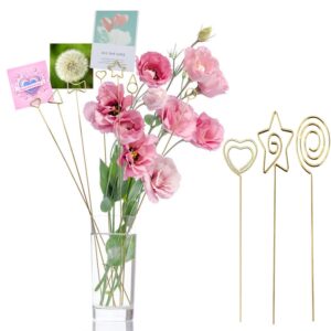 30pcs metal wire floral place card holder stand, 13 inch table name number picture holder clips menu note memo holder for wedding birthday baby shower party favor.