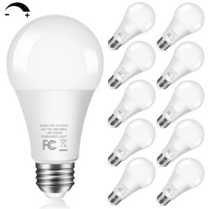 gozig 14w 1500lm dimmable led light bulbs 100 watt equivalent bright a19 led bulbs with e26 medium base daylight white 5000k cri 90+ for home office bedroom kitchen, 10 packs