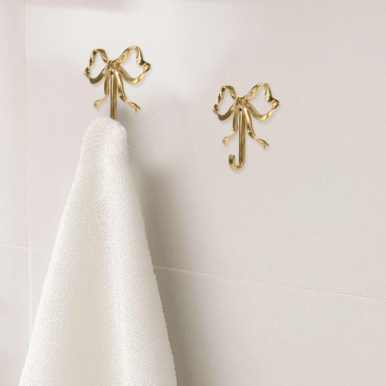 Ciieeo Bow Hook Door Hanger Wall Hanging Coat Hook Sticky Wall Hooks Wall Peg Hook Decorative Bowknot Hooks Bowknot-Design Hook