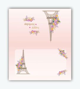 stonehhouse collection | eiffle tower themed birthday table tents | paris party place card holders | paris celebration | 25 count (eiffle tower)