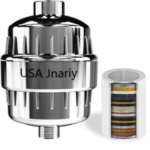 usa jnariy 25 stage shower filter, high output shower filter for hard water, universal shower head filter for removing chlorine and fluoride,reduces dry itchy skin, dandruff, eczema