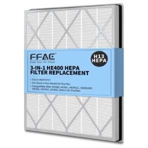 1 pack he401 filter replacement for shark air purifier 4, he401 he402 he405 he400 filter with pre-filter, activated carbon filter and h13 true hepa filter