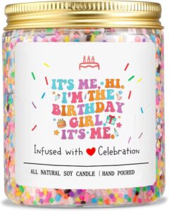 music lover birthday scented candle with lavender scent -birthtay merch gifts with i'm the birthday girl for party decorations, handcrafted, long-lasting candle for mother's day nurse graduation gift