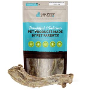 raw paws freeze-dried turkey necks for dogs, 4-oz (3 count) - made in usa - single ingredient dog chew - raw freeze dried dog treats - dog freeze dried treats - freeze dried treats for dogs