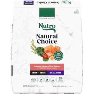 nutro natural choice small bites adult dry dog food, salmon & brown rice recipe, 28 lb. bag