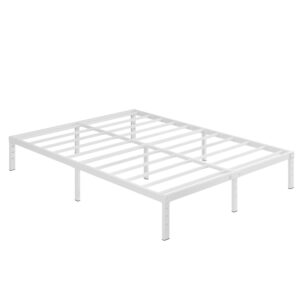 Cieemine 12 Inch White King Size Bed Frame, Heavy Duty King Size Platform Bed Frame, Mattress Foundation, No Box Spring Needed, Easy Assembly, Noise-Free