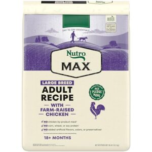 nutro max adult large breed dry dog food with farm-raised chicken, 36 lb. bag