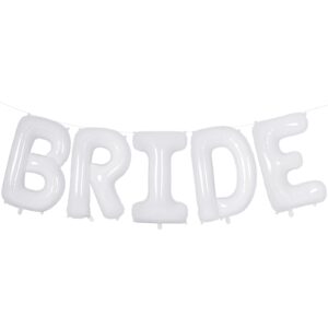 40 inch white bride balloons, giant bride to be balloons, bride letter balloons, bachelorette party balloon, bridal photo booth bridal banner for wedding bachelorette party decorations (white)