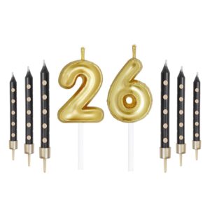 gold number candles,gold candle for cake,26 birthday candles,wedding decorations,gold cake,26th birthday cake topper,birthday card number candle 26,black candles activity decorations