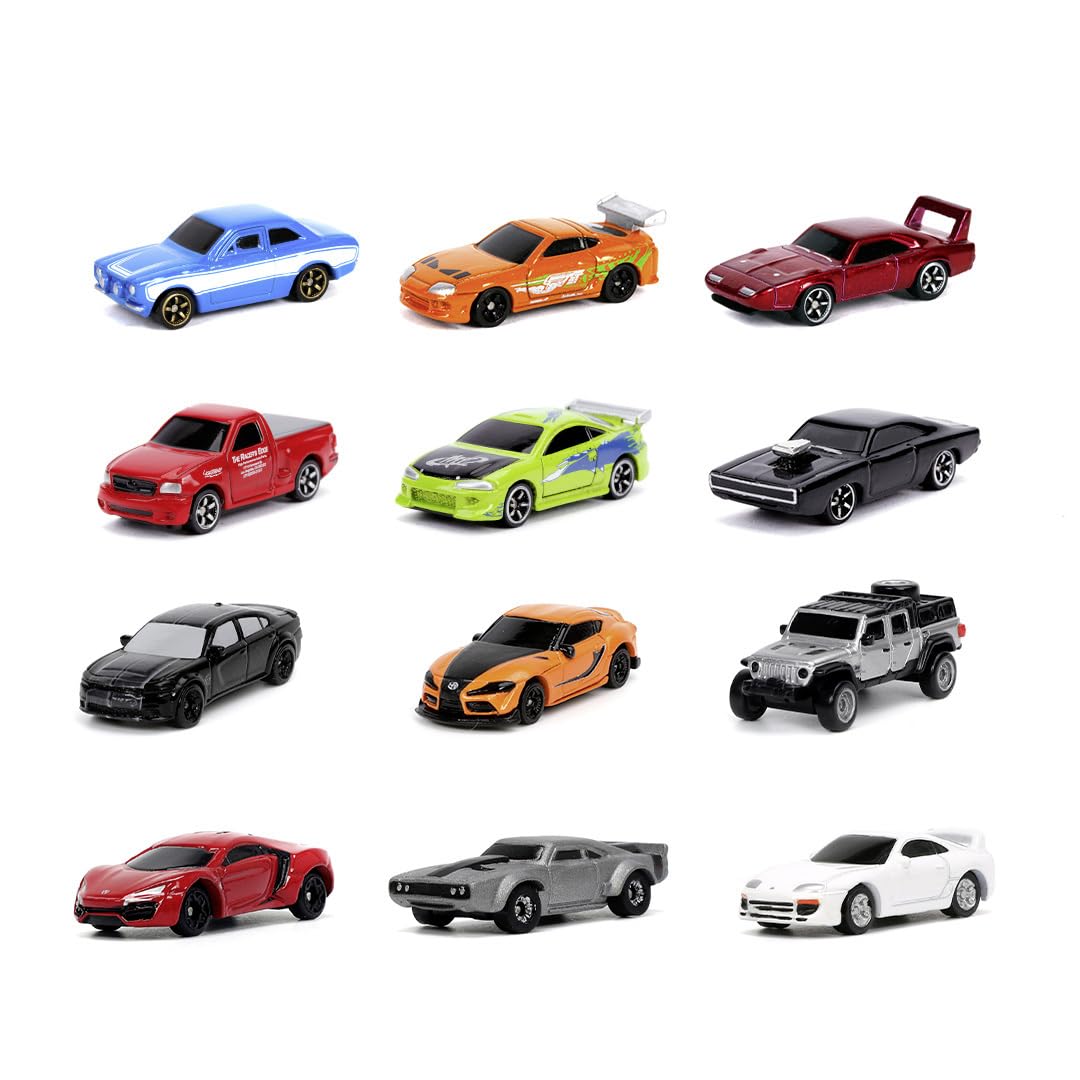 Jada Toys Fast & Furious Car (1 Model Car in Mystery Blind Pack) - 1 of 12 Detailed Nano Toy Cars Made of Metal (4 cm) for Fans and Collectors from 3 Years, Wave 1