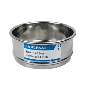 lablpsai 120 mesh lab sieves 4" diameter 304 stainless steel wire cloth test sieve for industrial laboratory home