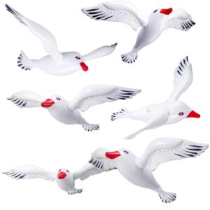 foilswirl 6 pcs large inflatable seagull ornaments 24.41 x 13.78 inch christmas beach party decoration flying seagull seabird nautical balloon for tree cruise birthday baby shower decor