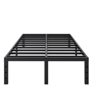 shland king size bed frame, 18 inch heavy duty metal platform bed frame no box spring needed, mattress foundation, storage space, no noise, easy assembly