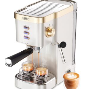 Gevi Espresso Machine 20 Bar High Pressure,Compact Espresso Machines with Milk Frother Steam Wand,Cappuccino & Latte Maker with Volume Control for Home,Espresso Maker，Gift for Coffee Lover