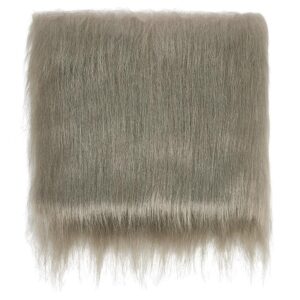 fingerinspire faux fur fabric 21.7x21.7 inch rectangle shaggy plush fluffy fuzzy fur patch gray precut faux fur square fabric sewing fur cuts for fursuit cosplay costume dwarf craft supply decoration