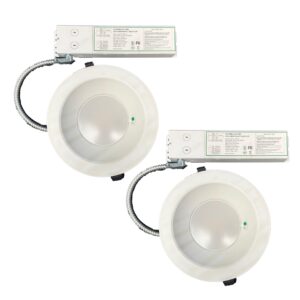 e2 lighting 8 inch recessed lights, led recessed emergency light, commercial downlight, 3 cct & wattage tunable, 12/16/22w, 30/40/50k, dimmable-2 pack