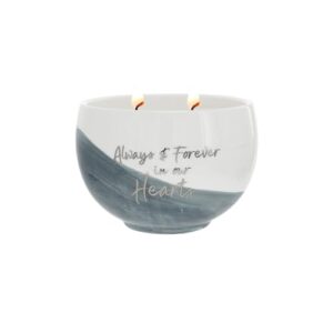 pavilion - always & forever in our hearts - 15 oz soy wax single wick candle in ceramic vessel in memory loss of loved one remembrance bereavement grief present funeral gift