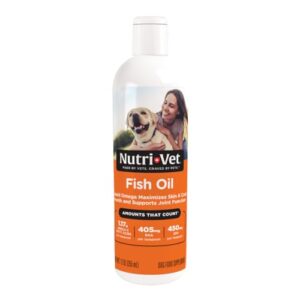 nutri-vet fish oil - dog skin & coat supplement - omega 3 fish oil - promotes joint health - 12oz