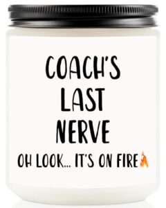 coach gifts for men women, baseball coach gifts, coach appreciation gifts for basketball/baseball/softball/soccer/volleyball, handmade lavender natural soy wax candle gifts for coach (7oz)