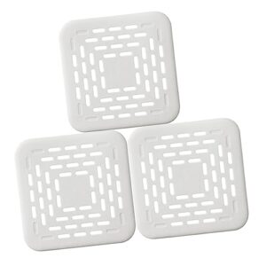 hemobllo 3pcs bathtub stickers kitchen sink drain strainer sink stoppers square stickers bath tub plug stopper shower drain cover simple sink filter white sink plug anti-clogging