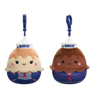 squishmallows original “stranger things” 3.5-inch chocolate pudding + uss butterscotch 2-pack - official jazwares plush (clips)