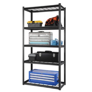 pachira e-commerce 35.5" w x 16.5" d x 72" h garage shelving heavy duty loads 2000lbs, 5 tier adjustable storage shelves metal shelving garage utility rack