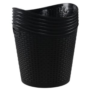 vadidiya 40 l large plastic laundry hamper, plastic clothes basket with handles, black, 6 packs