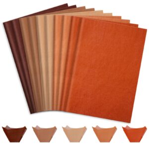 whaline 100 sheets brown tissue paper 5 colors gift wrapping paper fall decorative art paper for autumn harvest thanksgiving halloween party diy crafts supplies, 14 x 20 inch