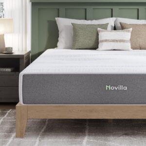 novilla twin size mattress, 10 inch memory foam mattress twin with bamboo charcoal foam for cool sleep & pain relief & motion isolating, twin mattress in a box, medium firm