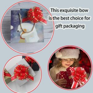 LHMTFCYY 8 Pieces Small Pull Bow Gift Wrapping Pull Bow Ribbon Pull Bows for Christmas Wedding Baskets Valentine's Day Bows 4 inch Bows for Gift Wrapping (red)