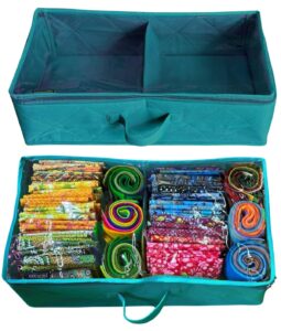 fat quarter portable tote bag - quilting organizer aqua