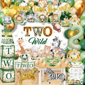 cocomigo two wild birthday decorations boy two safari baby shower decorations two year old birthday decorations 2 year old birthday decorations boy jungle safari animal 2nd birthday decorations