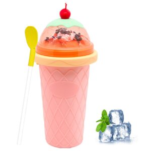 slushie maker cup - diy magic quick frozen smoothies cup for homemade milk shake ice cream maker, cooling cup, double layer squeeze slushy maker cup,birthday funny gifts for kids &friends &family