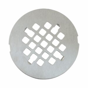 brushed nickel 4-1/4" od snap-in shower drain cover replacement, welsan stainless steel round shower strainer grid easy to install