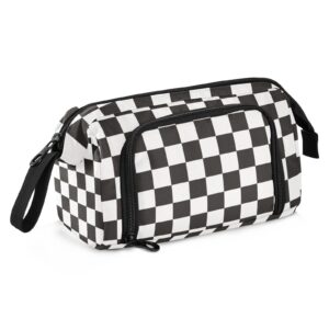 ellitarr pencil case pouch bag organizer aesthetic pen case for teen girls boys and adults large capacity portable gift choice checkered black and white