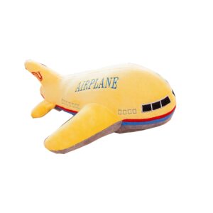 aucooma plush stuffed airplane model toys, soft aircraft stuffed pillow, gifts for boys kids birthday gifts,yellow 15.7"