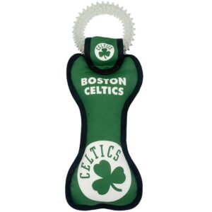 pets first nba boston celtics dental ring dog tug toy with squeaker. tough pet toy for healthy fun, teething & cleaning pet's teeth & gums