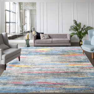 10x14 ft area rug for living room extra large modern style floor carpet with non-slip backing for office,bedroom & dining room, ombre tonal home decor, non-shedding soft rug machine washable