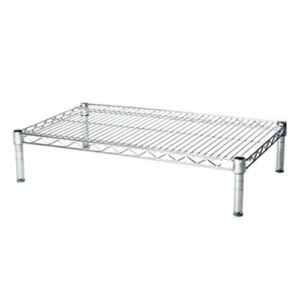 shelving inc. 21" d x 30" w x 6" h chrome wire sheving with 1 tier shelf, weight capacity 800lbs per shelf