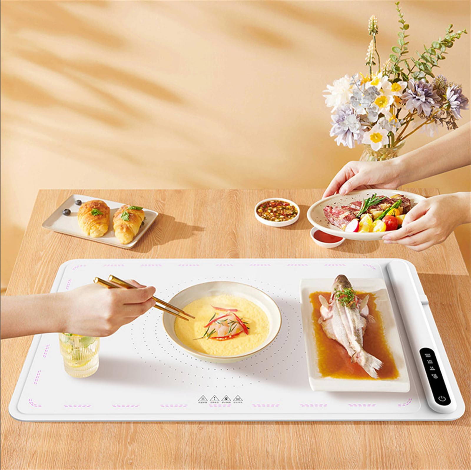 Flora Food Warmer, Food Warmer from Flora, Flora Adjustable Food Warmer, Fllora Adjustable Food Warmer, Warming Mat for Food, Heating Trays to Keep Food Warm at Party (24 * 16in)