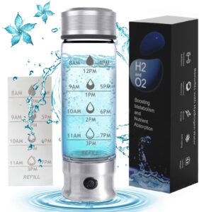 hydrogen water bottle,hydrogen water bottle generator with time reminder stickers,rechargeable portable glass hydrogen water ionizer machine for home office travel