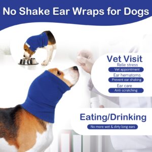 Nanaki Upgraded Dog Calming Hoodie Anxiety Relief, No Shake Ear Wraps for Dog, Soft Dog Hematoma Ear Wrap Anti-slip Dog Head Muffs Ear Protection Dog Head Cover Grooming Force Drying Bathing Fireworks