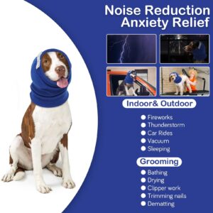 Nanaki Upgraded Dog Calming Hoodie Anxiety Relief, No Shake Ear Wraps for Dog, Soft Dog Hematoma Ear Wrap Anti-slip Dog Head Muffs Ear Protection Dog Head Cover Grooming Force Drying Bathing Fireworks